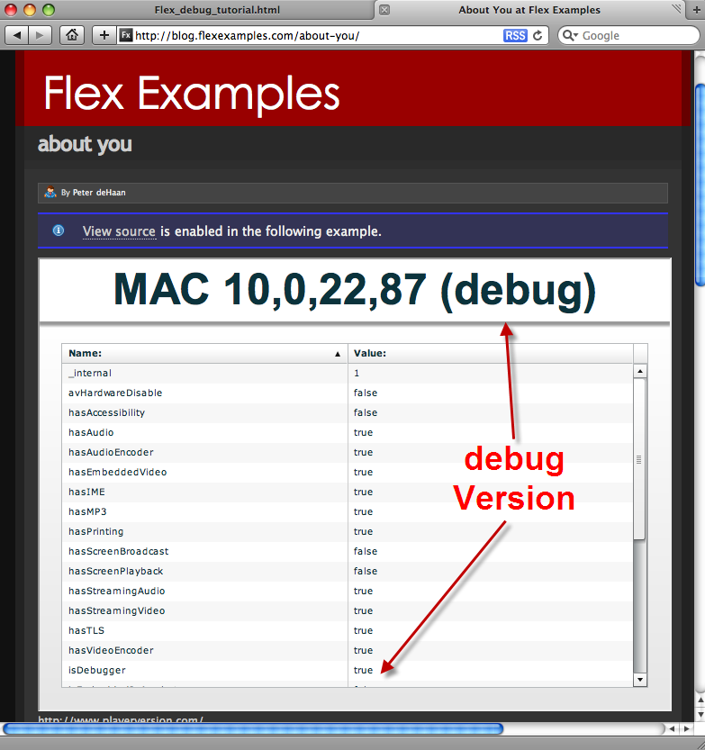 using Adobe Flex debugger